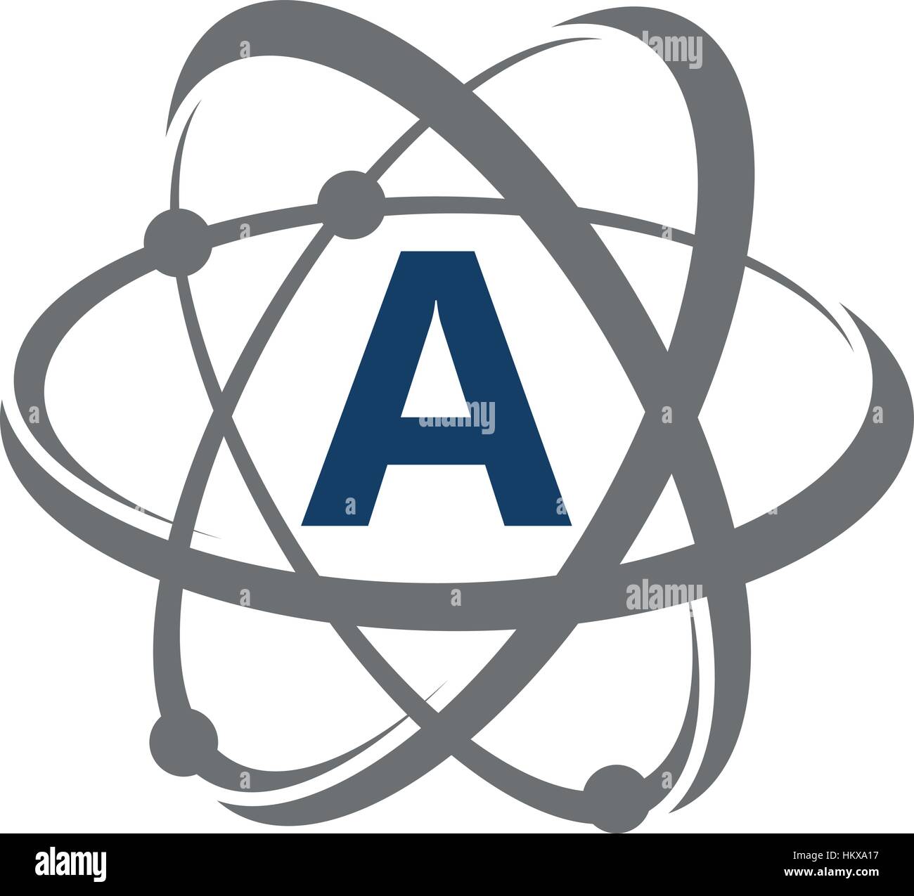 Atom Initial A Stock Vector Image & Art - Alamy