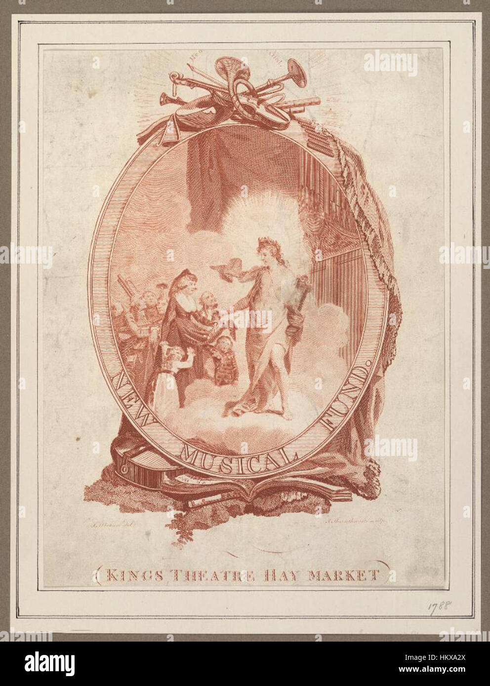 Bodleian Libraries, Ticket of King's Theatre 1788, announcing a concert ...