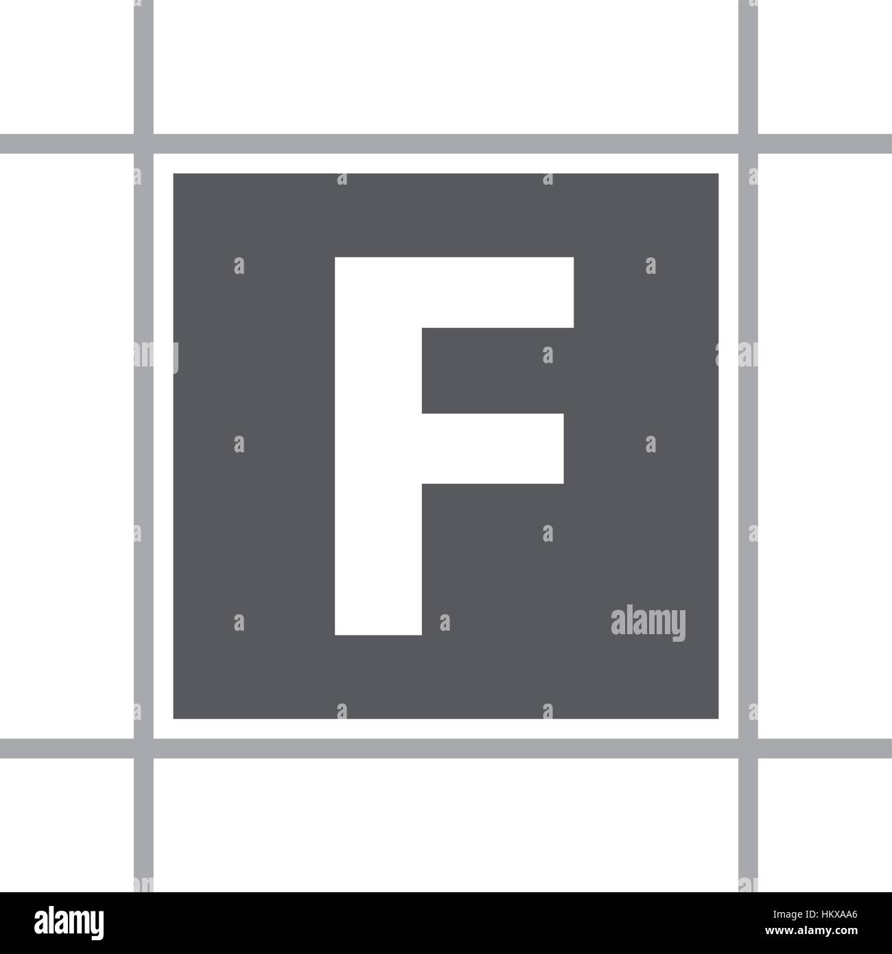 Letter F In Box Stock Vector Image & Art - Alamy