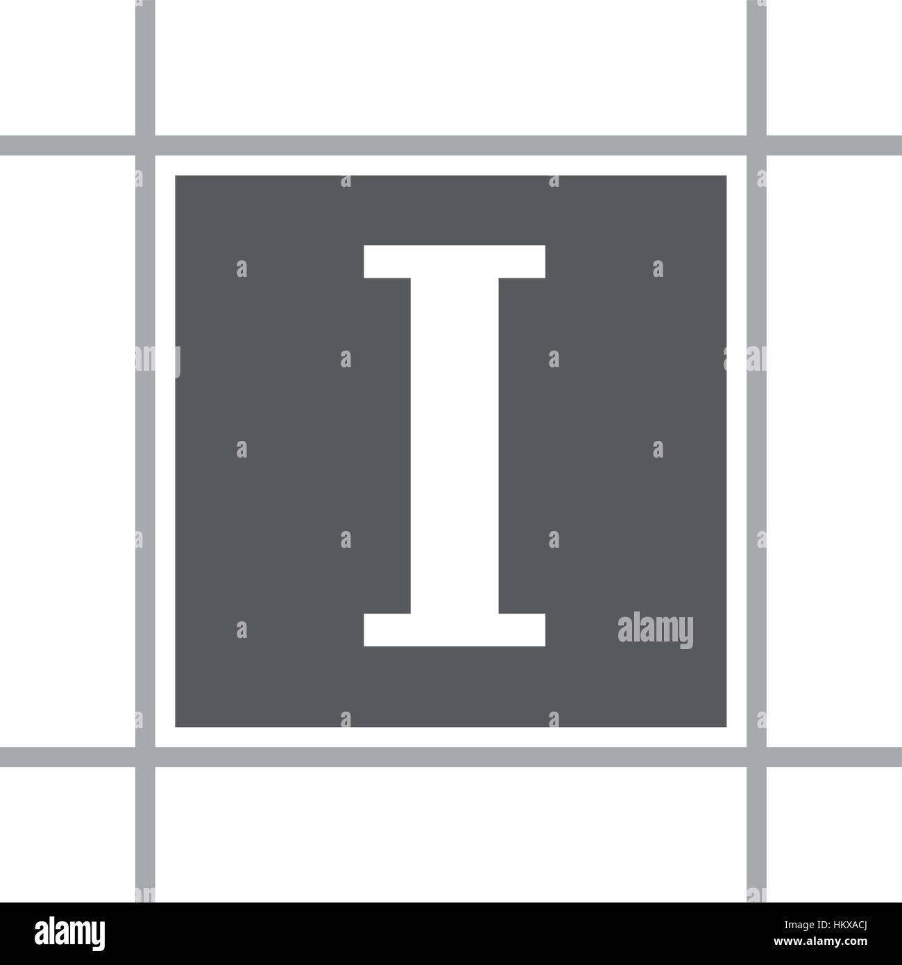 Letter I In Box Stock Vector Image & Art - Alamy