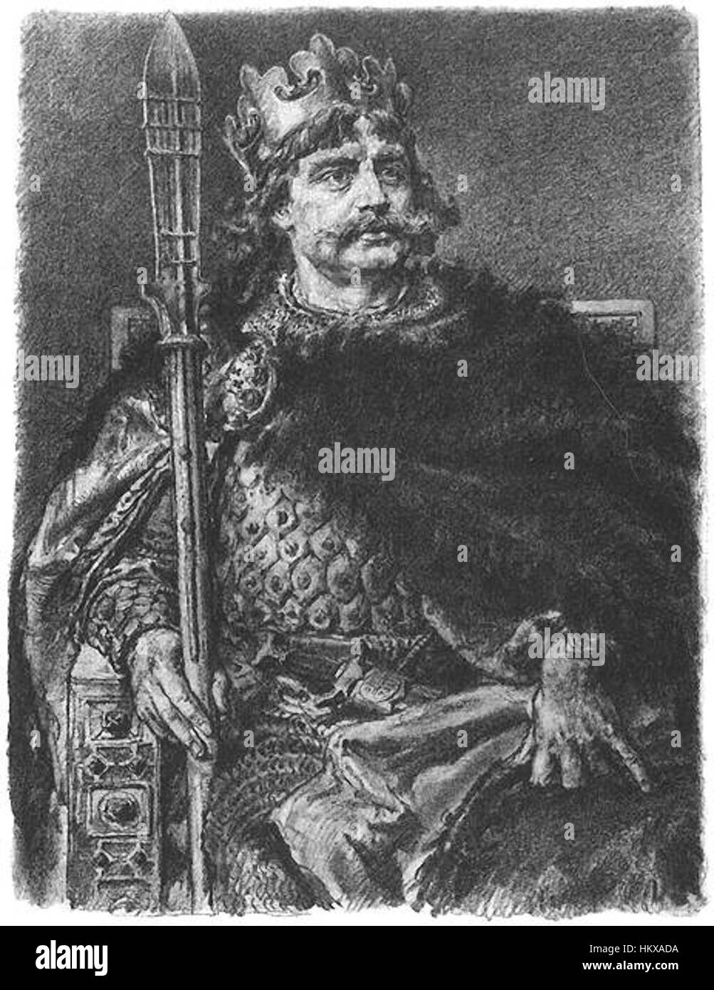 This artwork depicts Boleslaus I, the Duke of Poland, known for his ...