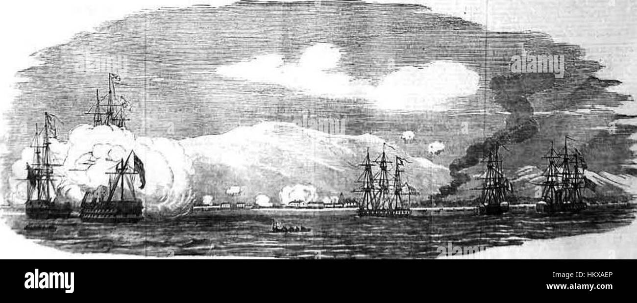 This artwork illustrates the bombardment and capture of Redoubt Kaleh ...
