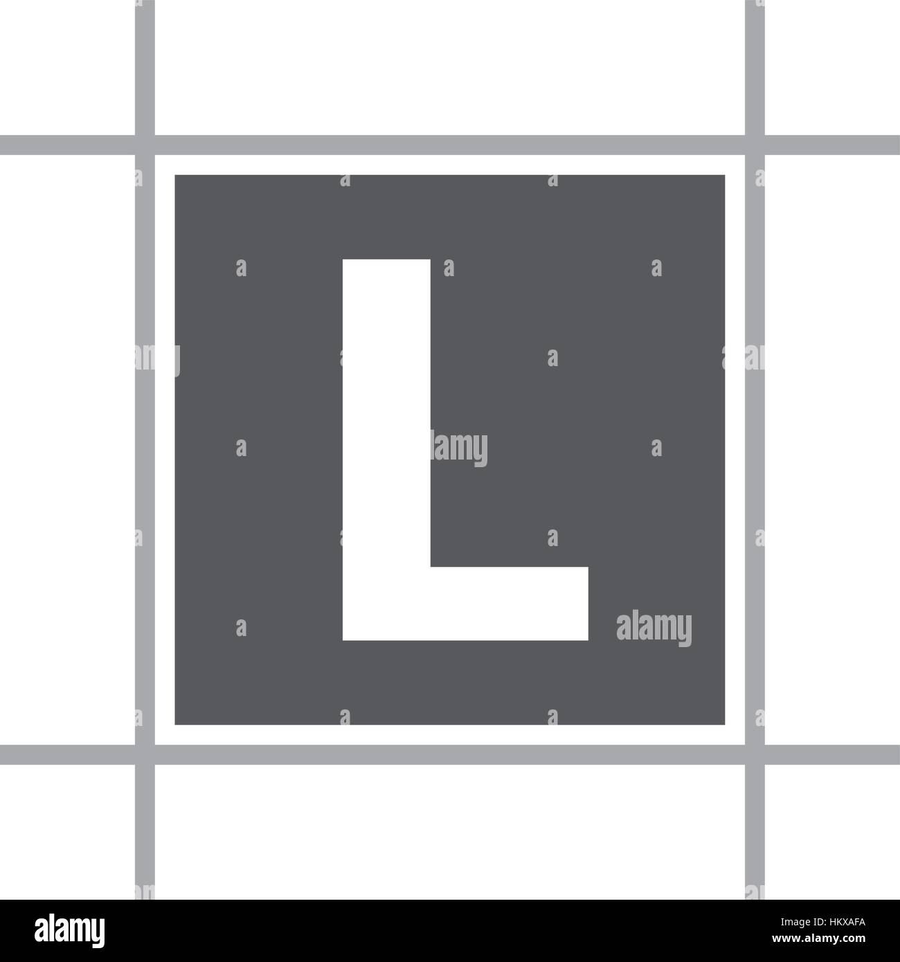 Letter L In Box Stock Vector Image & Art - Alamy