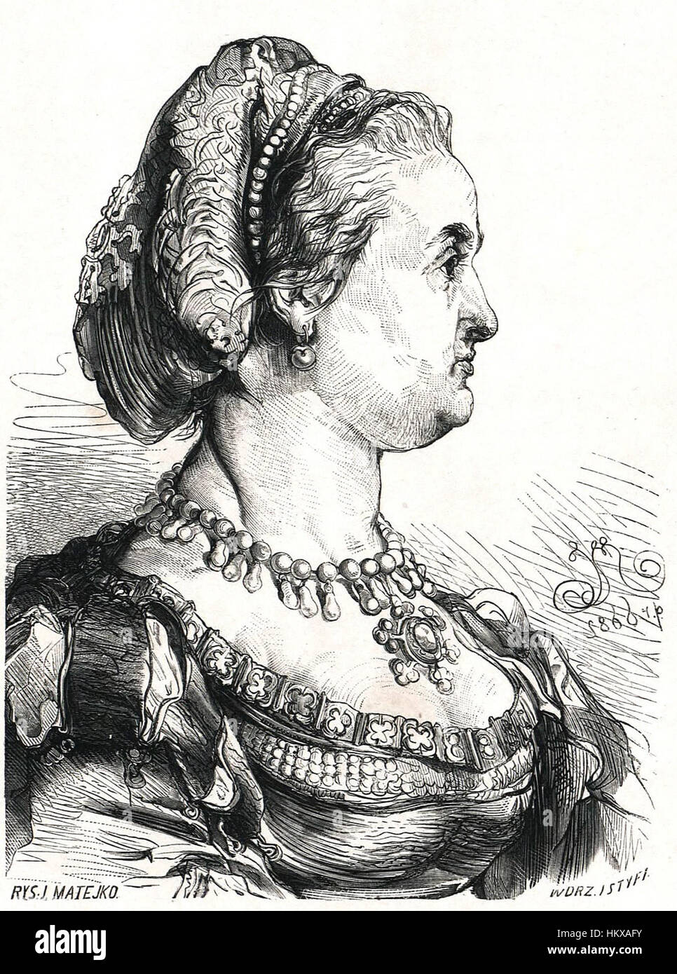 Bona Sforza, a 16th-century queen of Poland, is depicted in this regal ...