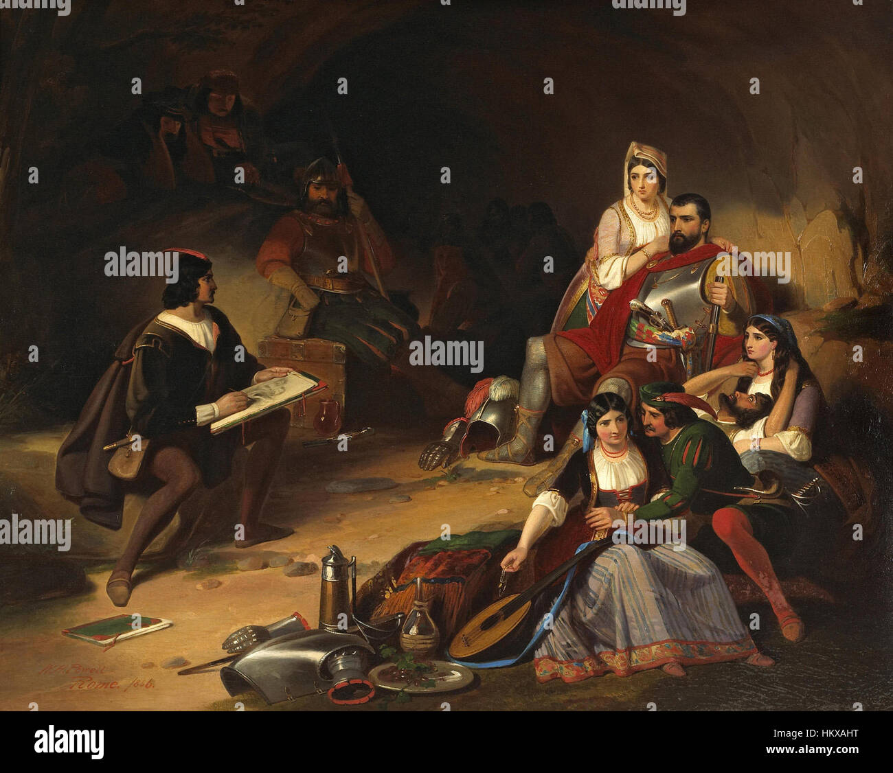 William Henry Powell's 1846 painting 'The Brigand's Portrait' depicts a ...