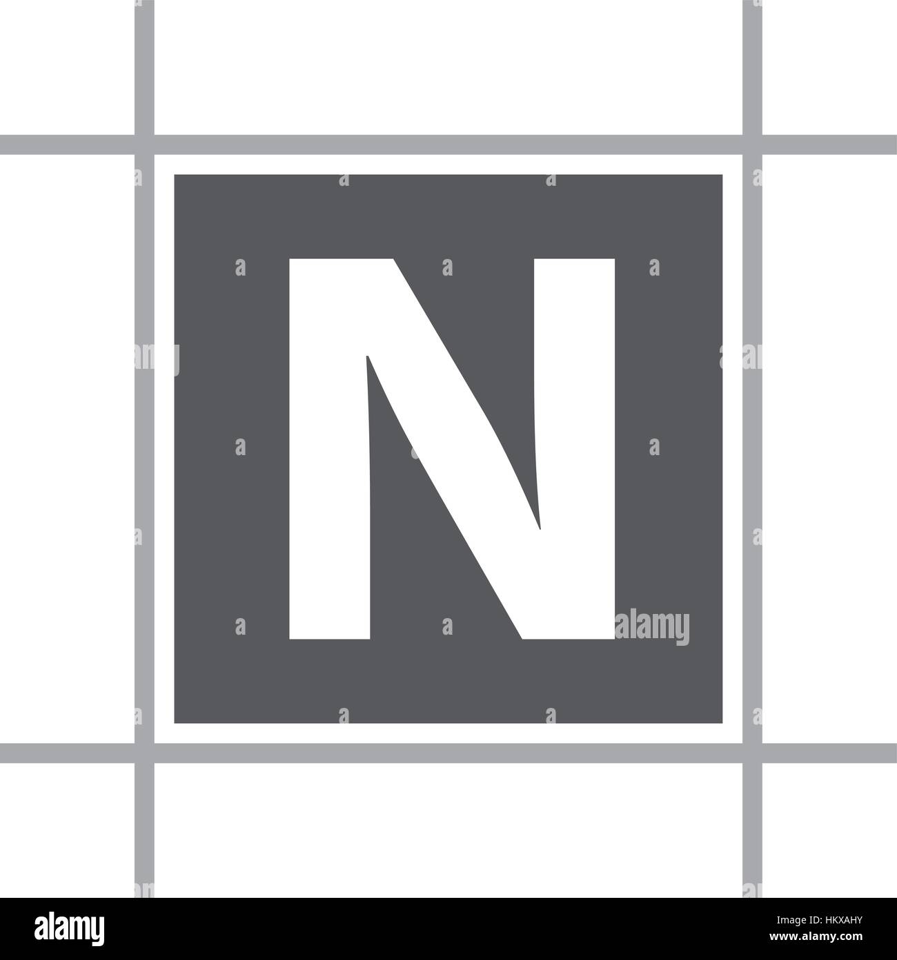 Letter N In Box Stock Vector Image & Art - Alamy