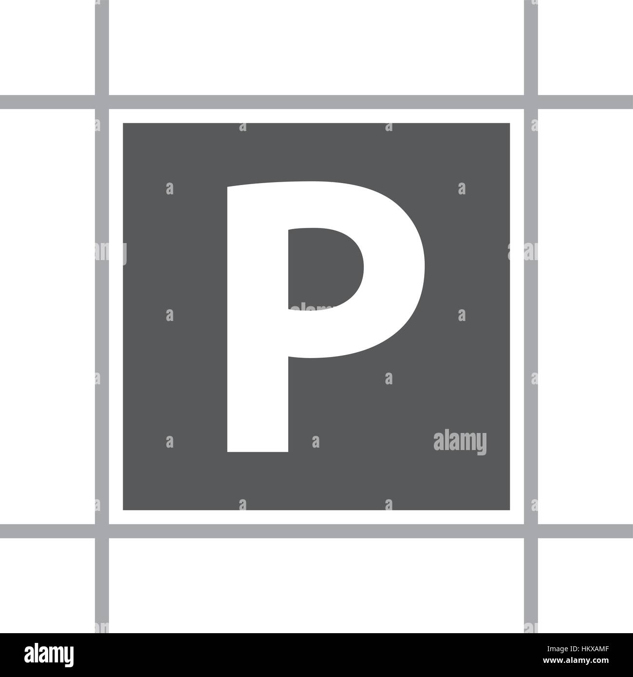 Letter P In Box Stock Vector Image & Art - Alamy