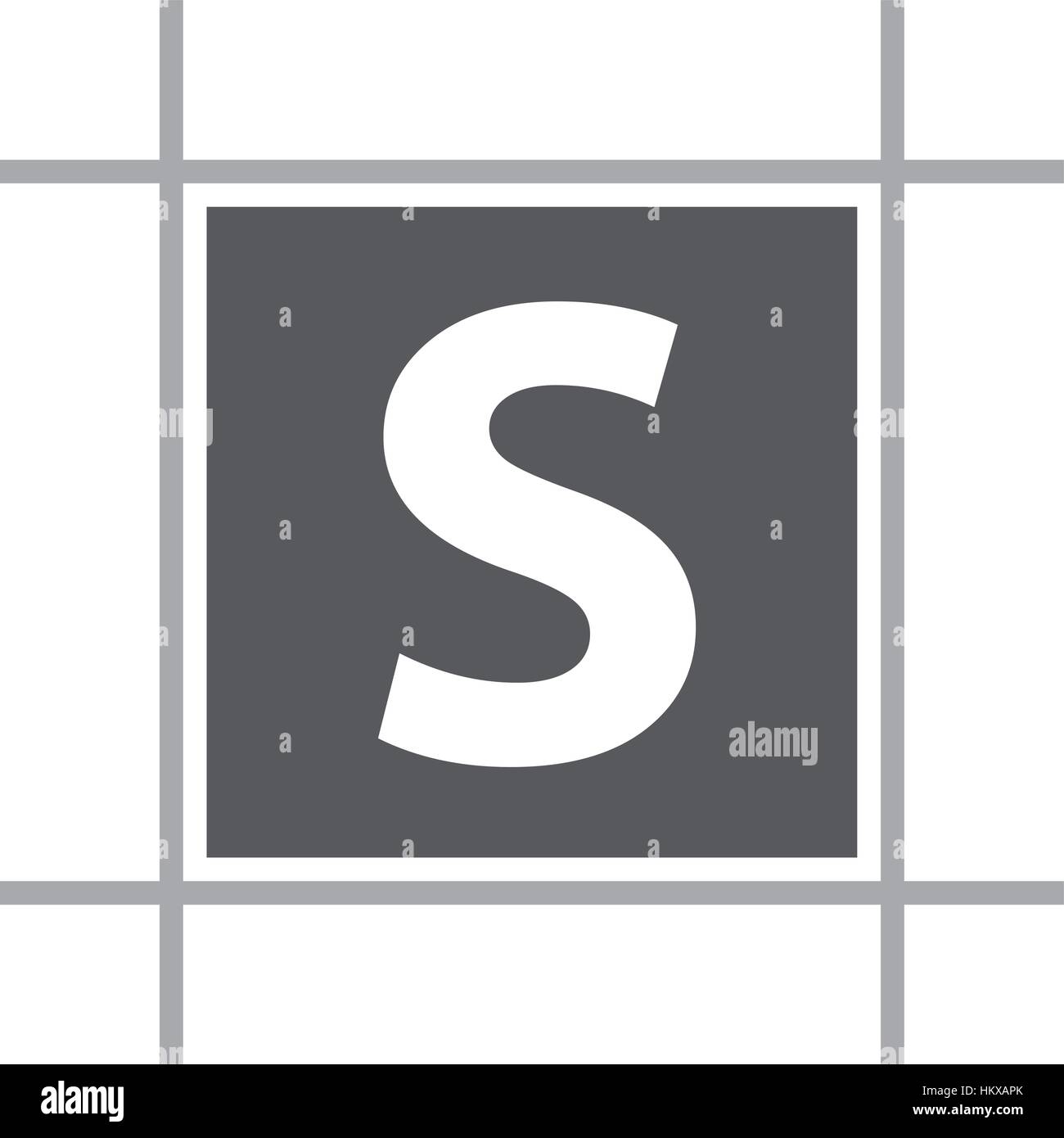 Letter S In Box Stock Vector Image & Art - Alamy
