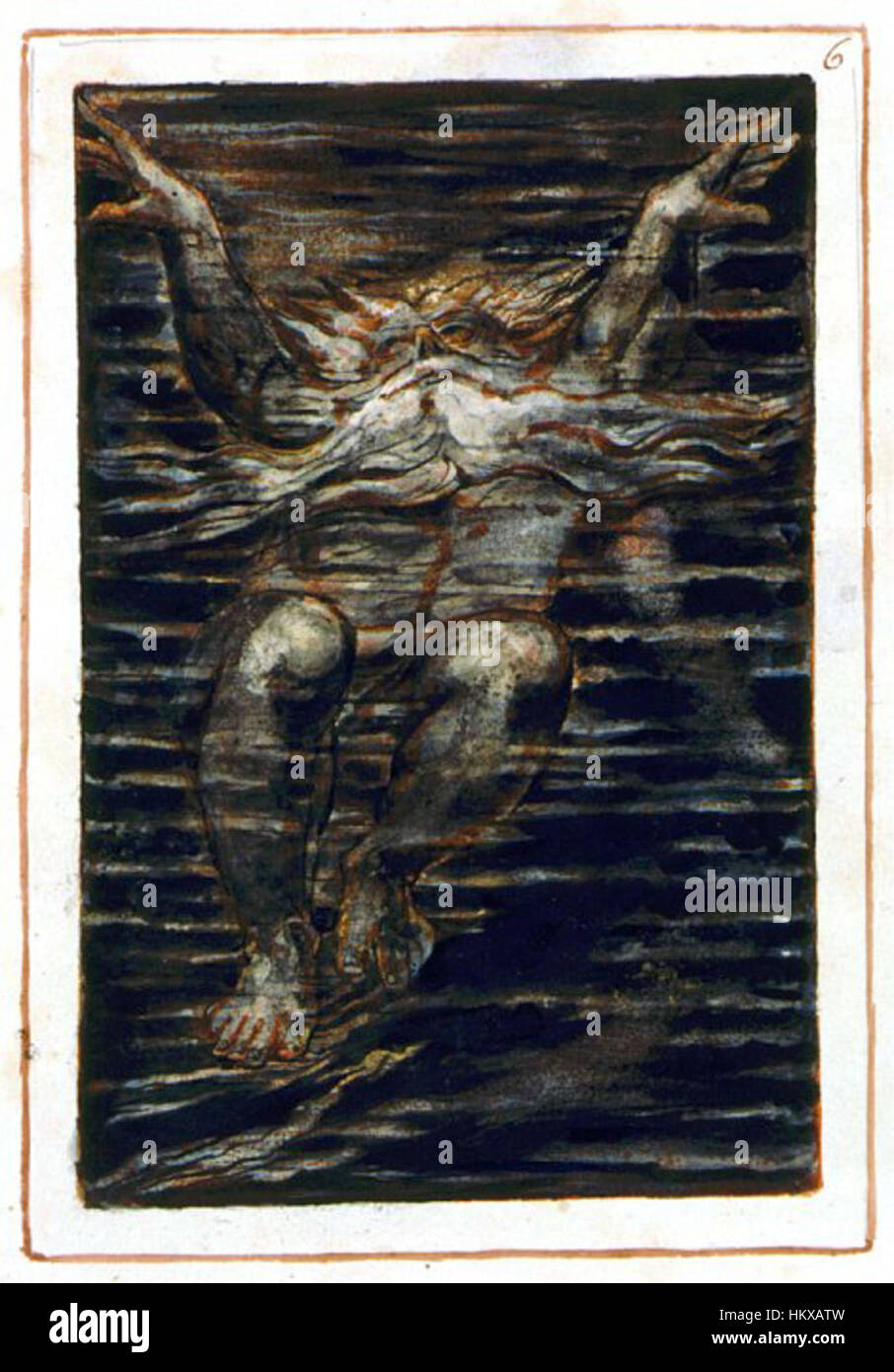 The 'Book of Urizen' copy G plate 06, illustrated by William Blake, is ...