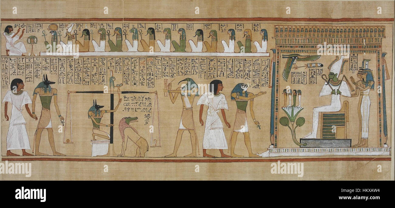 The 'Book of the Dead of Hunefer' is an ancient Egyptian funerary text ...