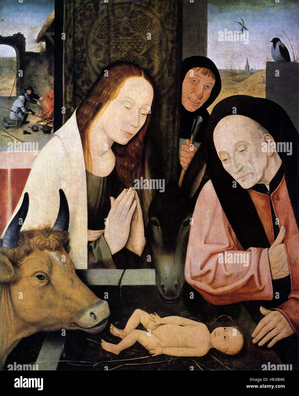 The painting 'Adoration of the Child' by Hieronymus Bosch depicts the ...
