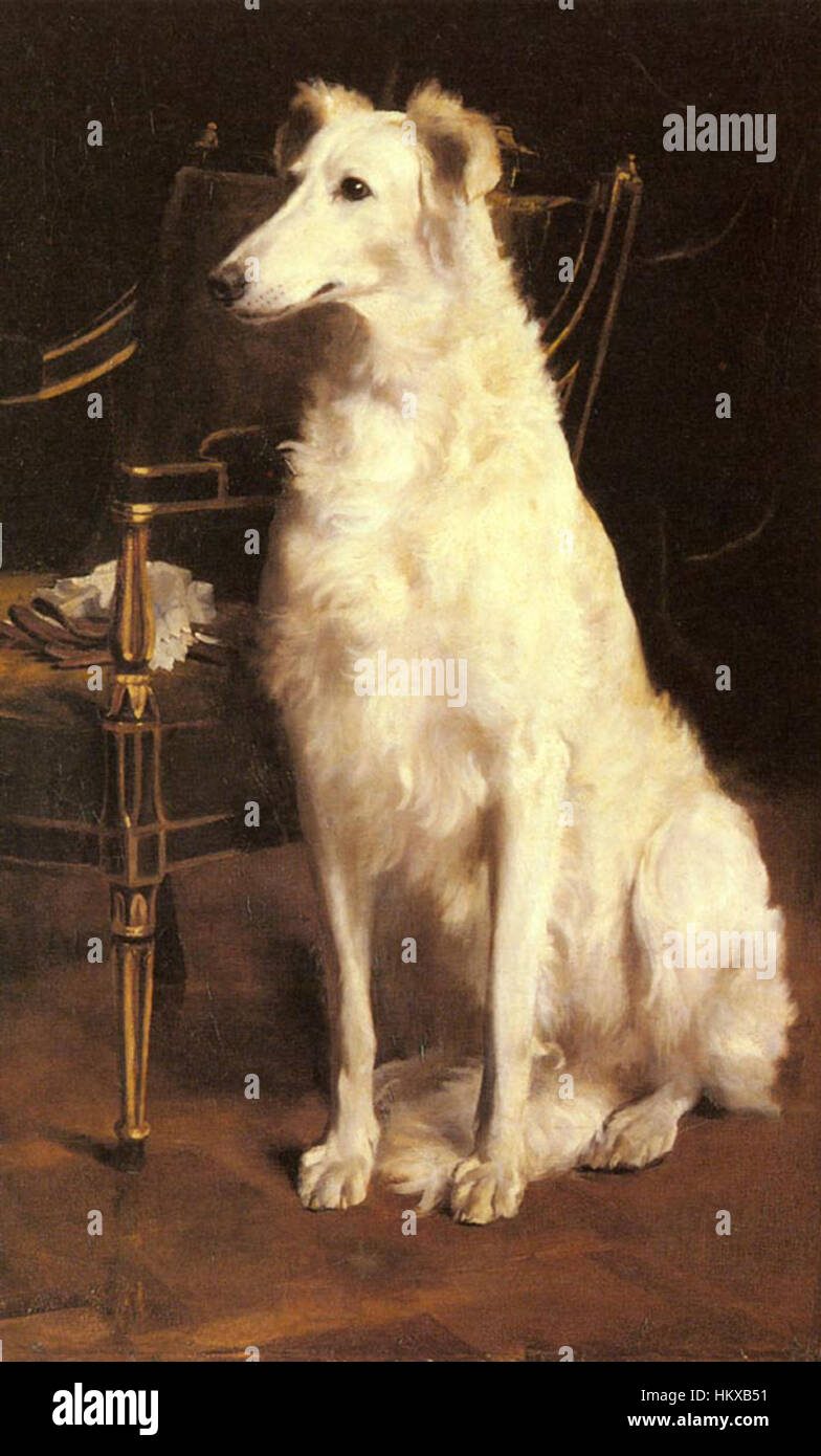 'Borzo by a Chair' is an artwork by George Hare, an artist known for ...