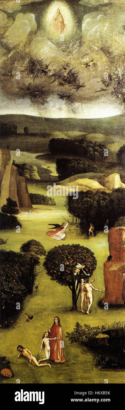 The left inner wing of *The Last Judgement Triptych* by Hieronymus ...