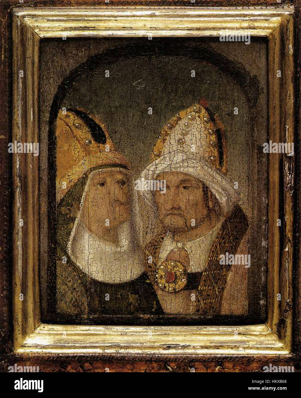 This work by Hieronymus Bosch features two male heads, possibly ...