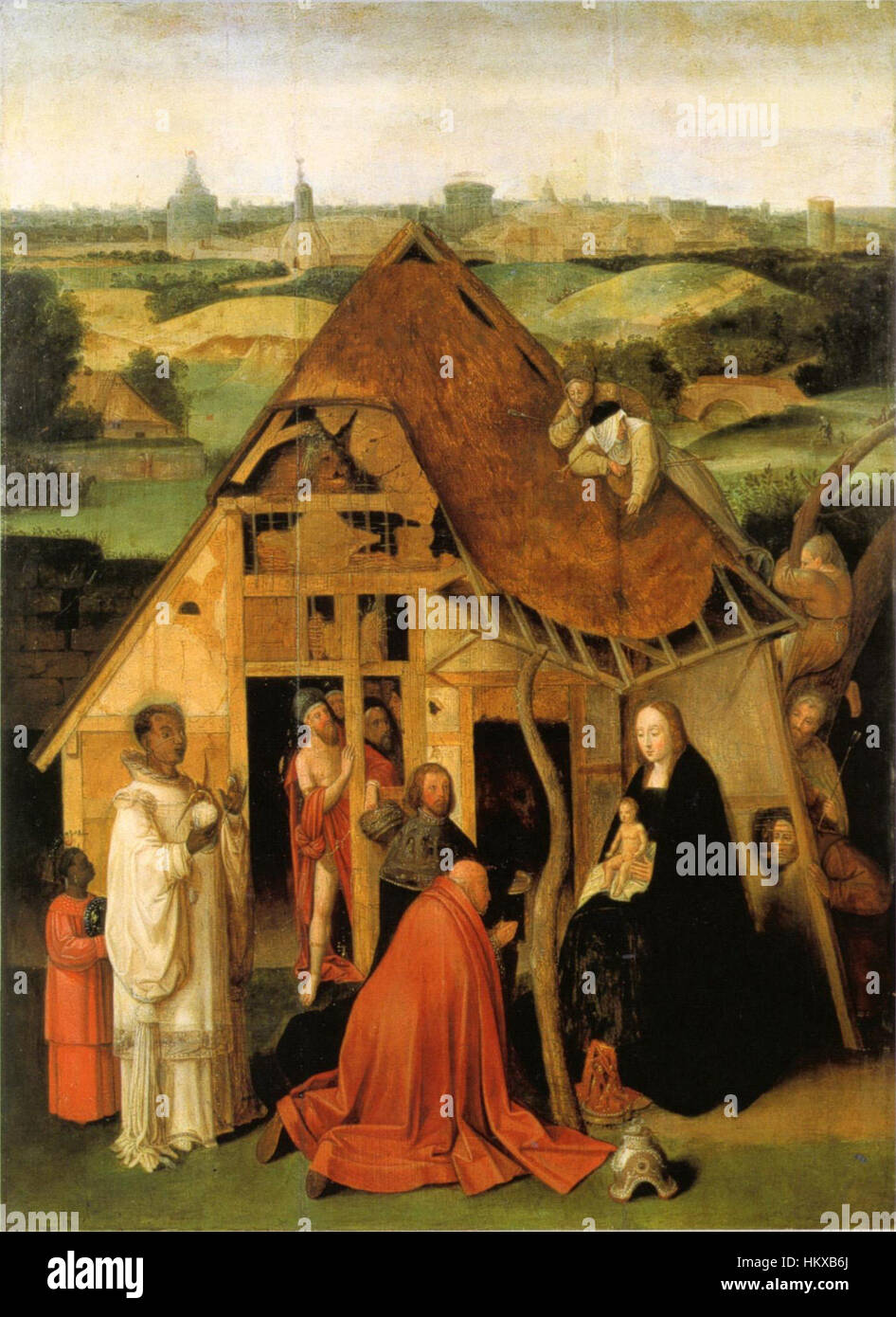 Hieronymus bosch adoration of magi painting art artwork hi-res stock ...