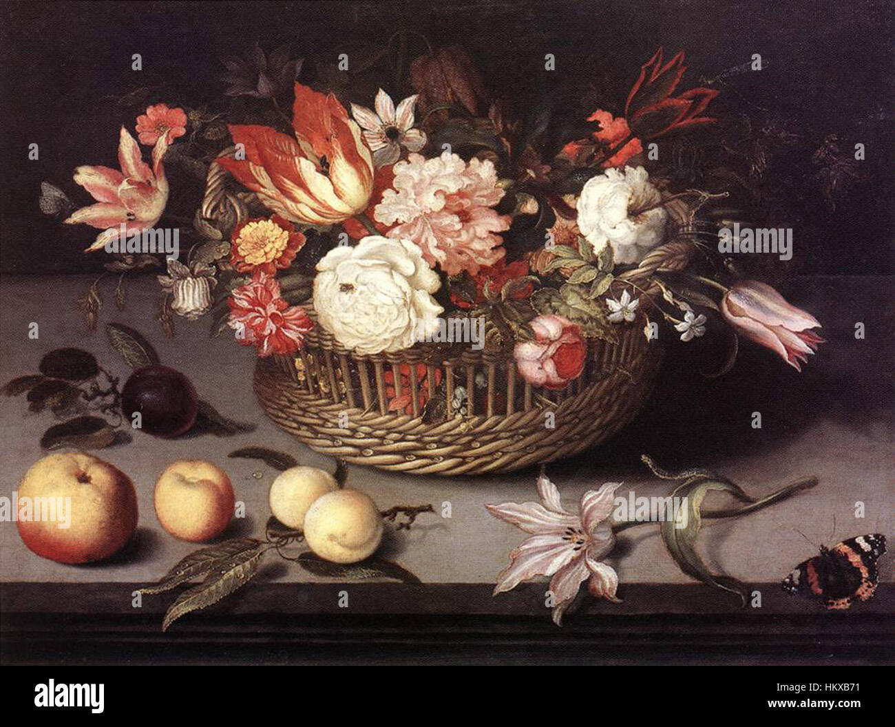 A painting by Johannes Bosschaert, known for his detailed still-life ...