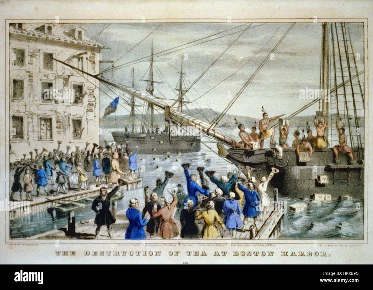 Boston tea party art hi-res stock photography and images - Alamy