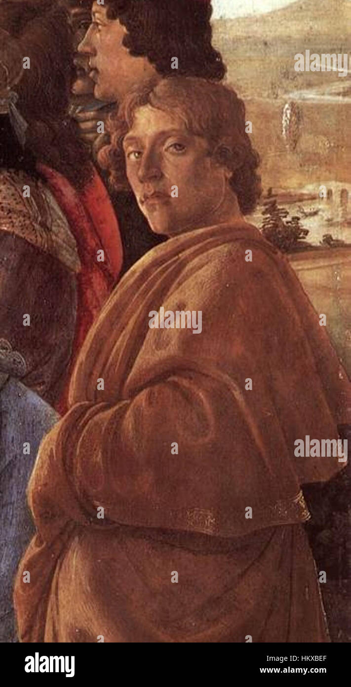 This image depicts a work by Sandro Botticelli, a renowned Italian ...