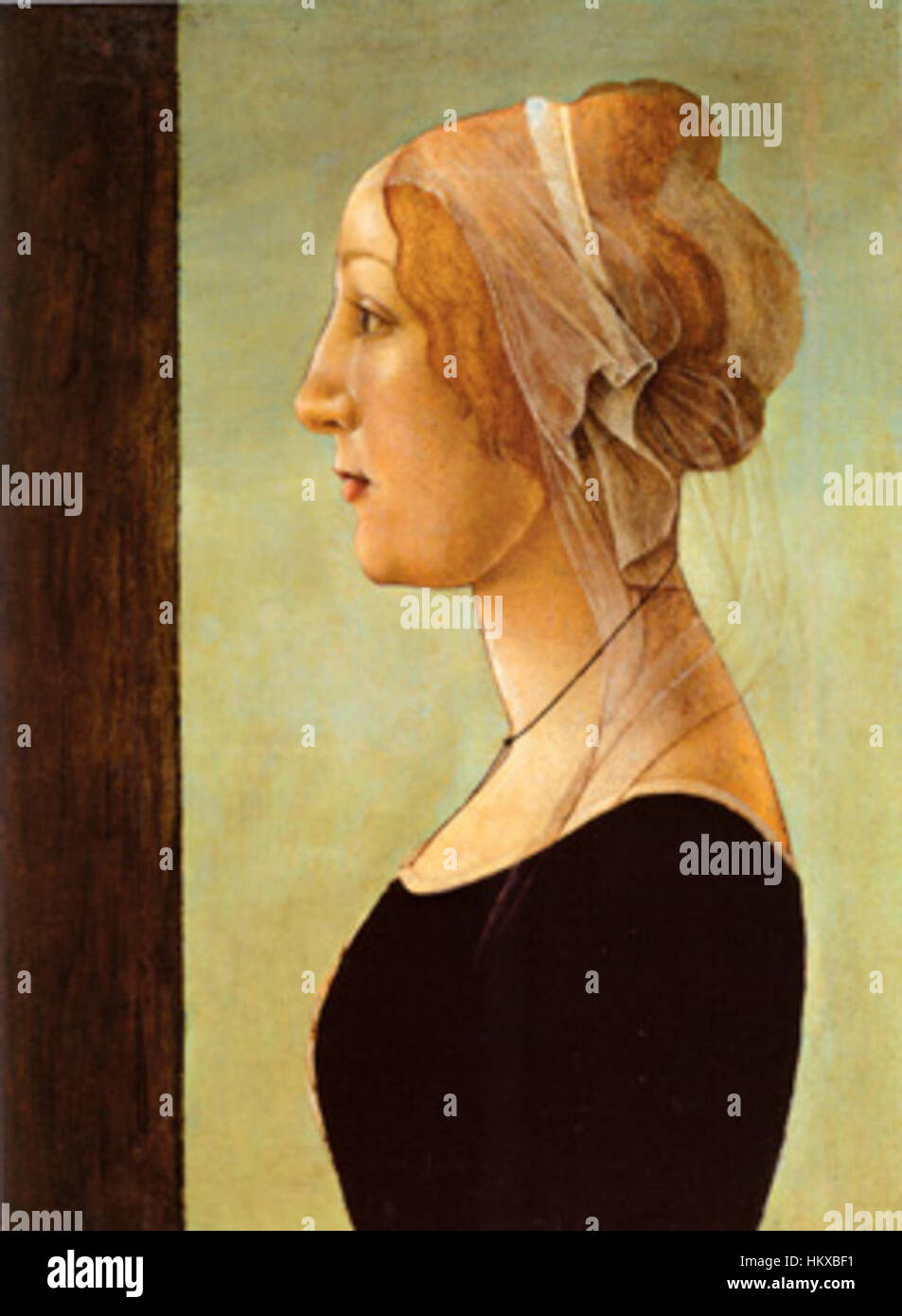This piece, attributed to Sandro Botticelli, represents the artist's ...