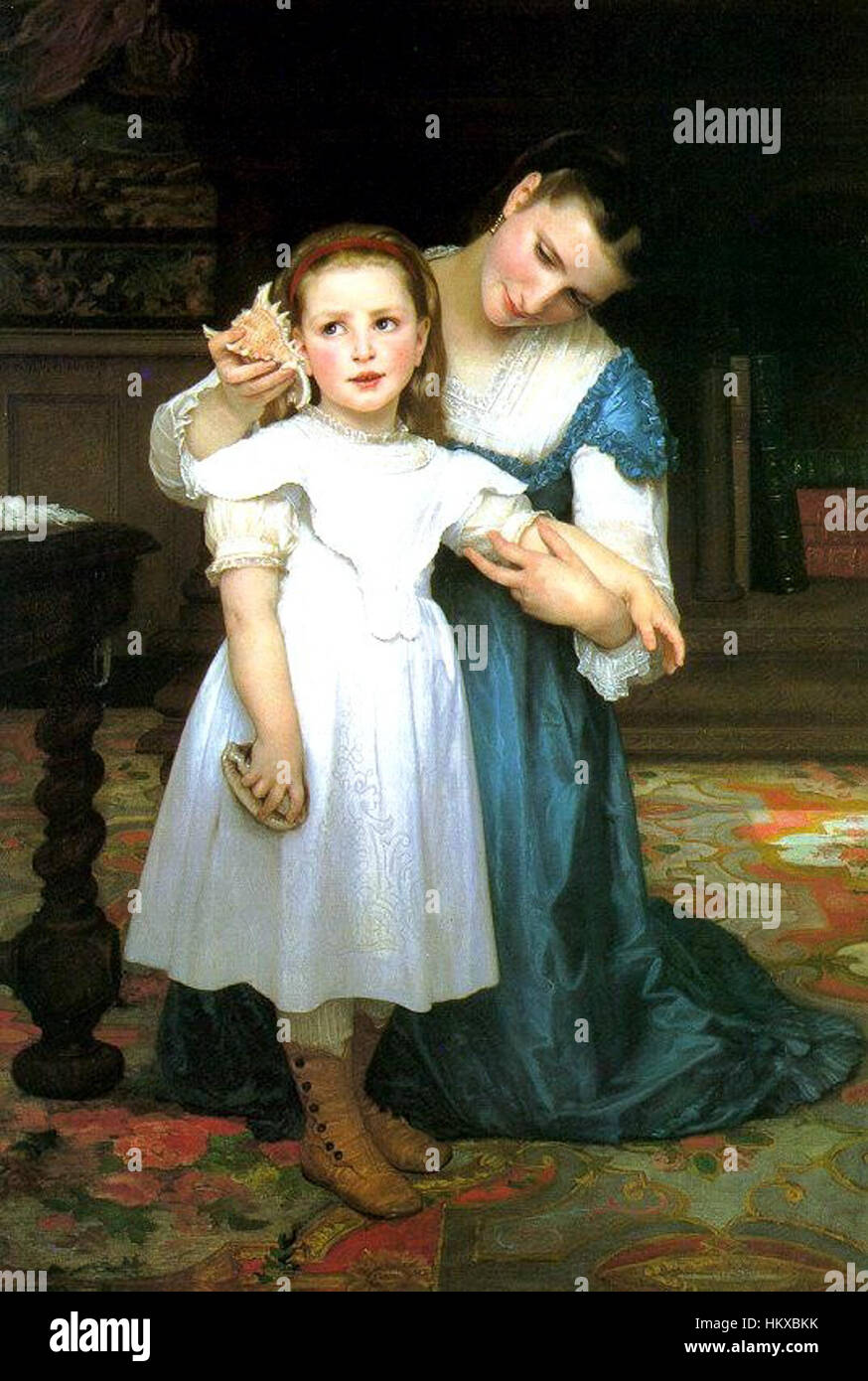 This painting by William-Adolphe Bouguereau depicts a classical scene ...