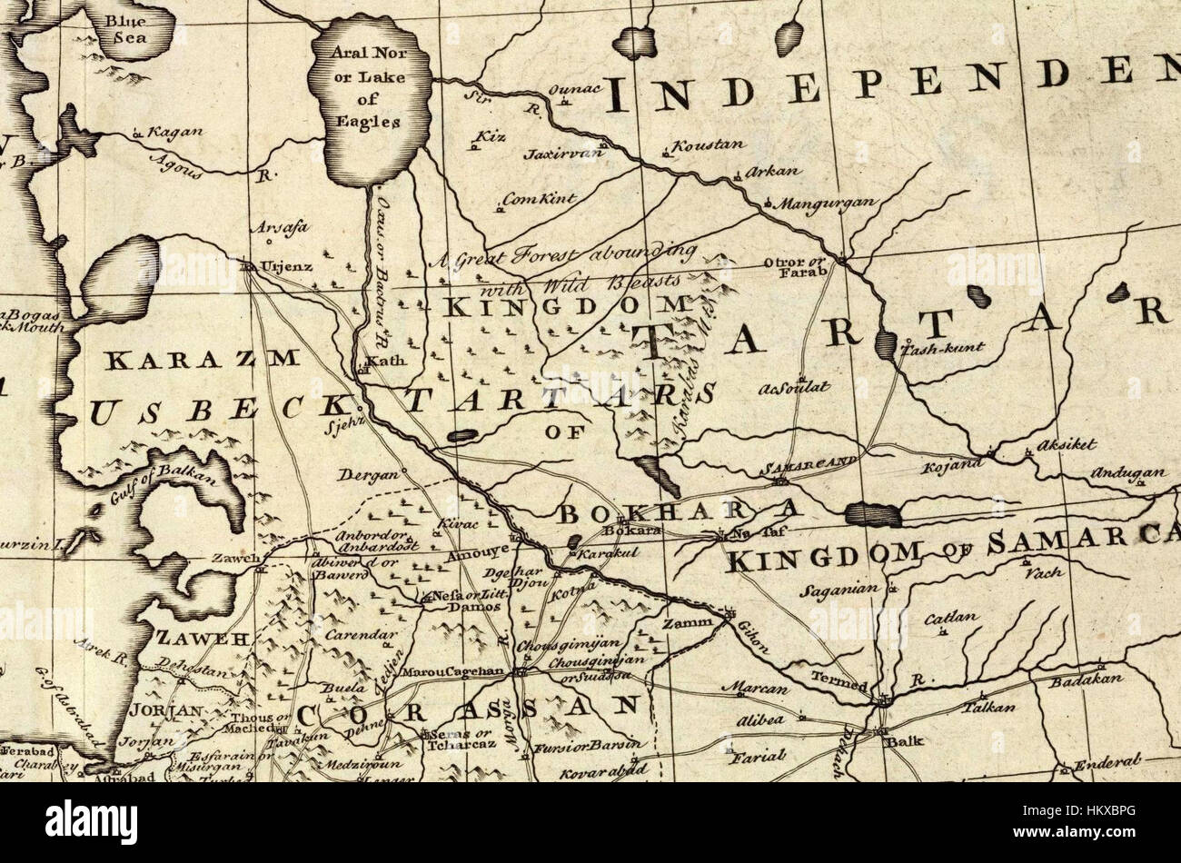 Emanuel Bowen's 1747 map of Persia and surrounding regions offers a ...