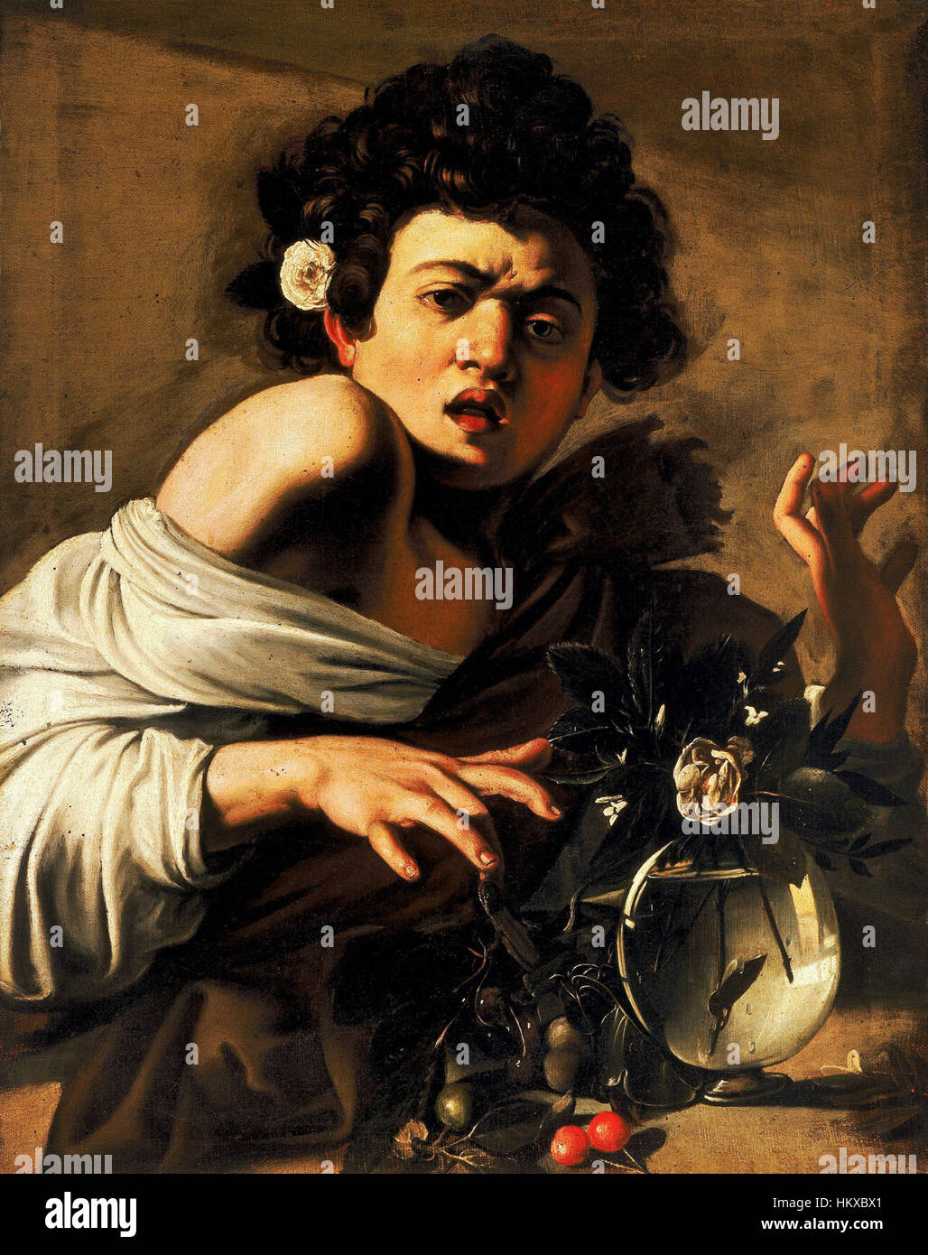 'Boy Bitten by a Lizard' by Caravaggio (copy by Longhi) captures the ...