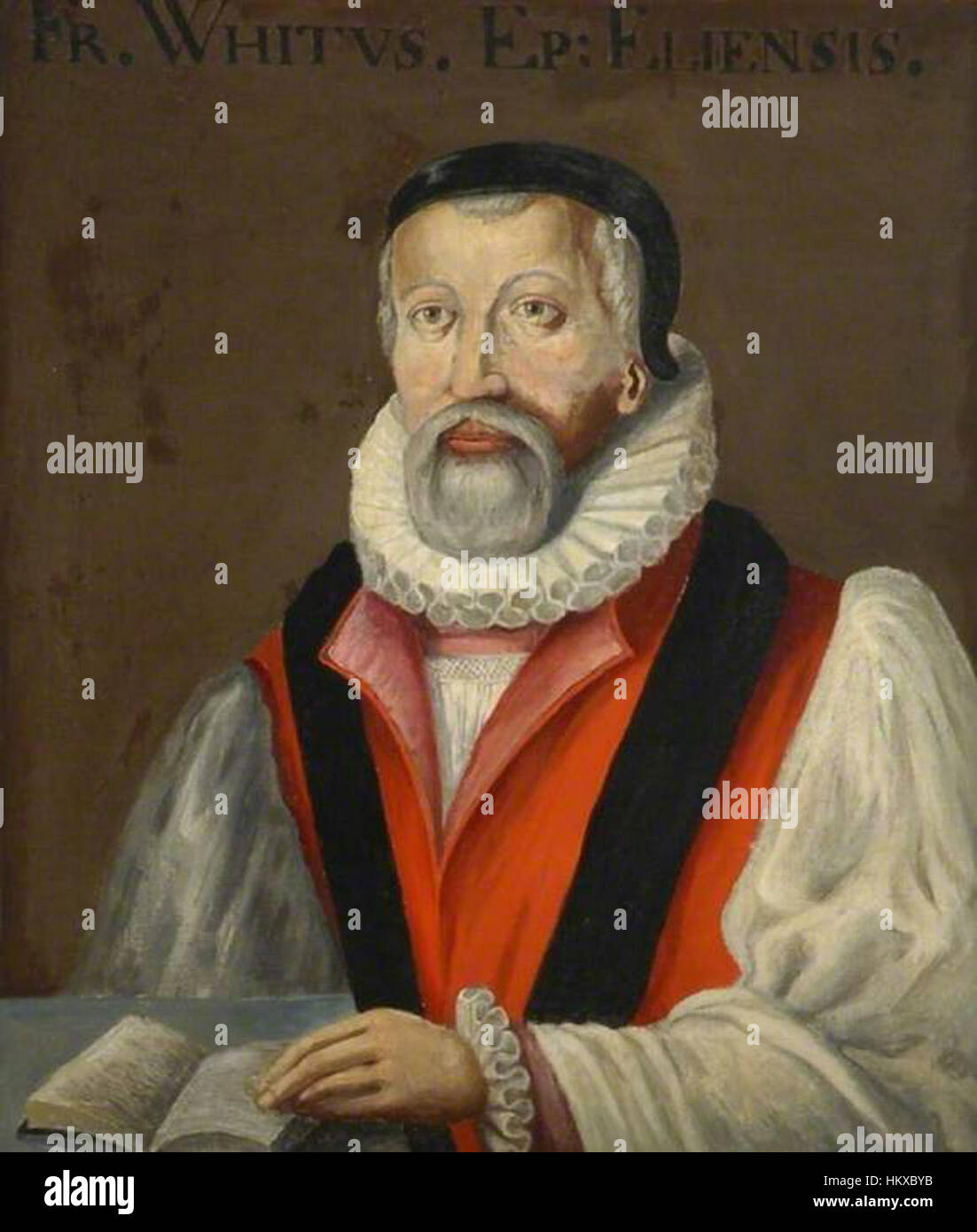 This portrait by an unknown artist depicts Bishop Francis White, an ...