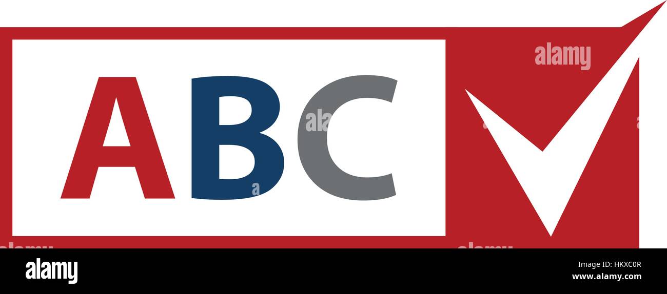 A B C Check Mark Stock Vector Image & Art - Alamy