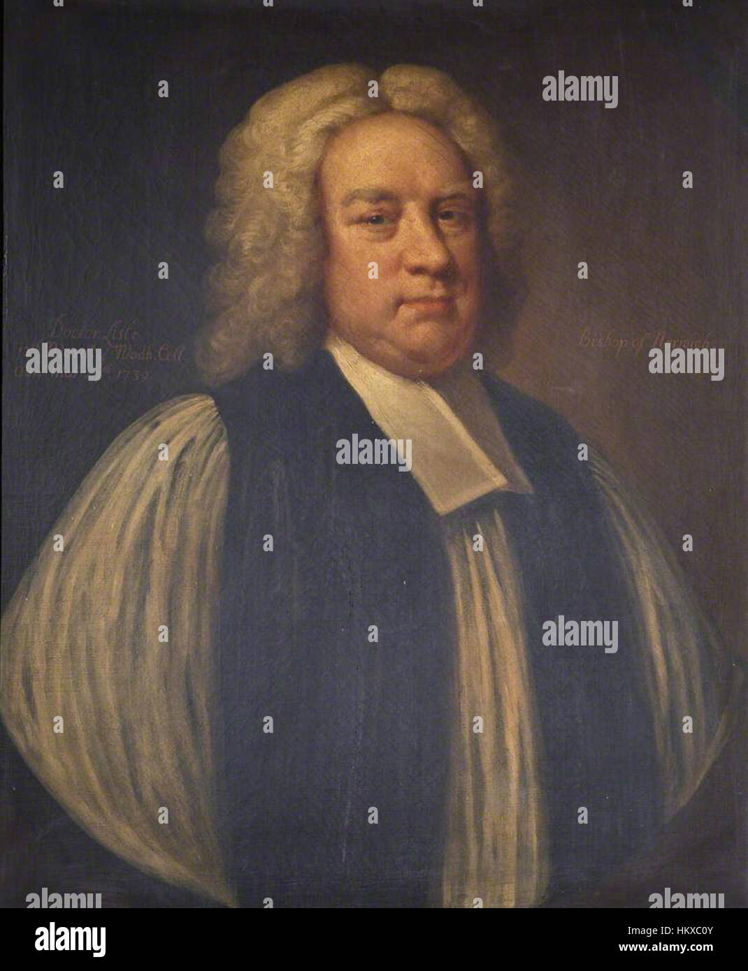 The portrait of Bishop Samuel Lisle captures the 18th-century British ...