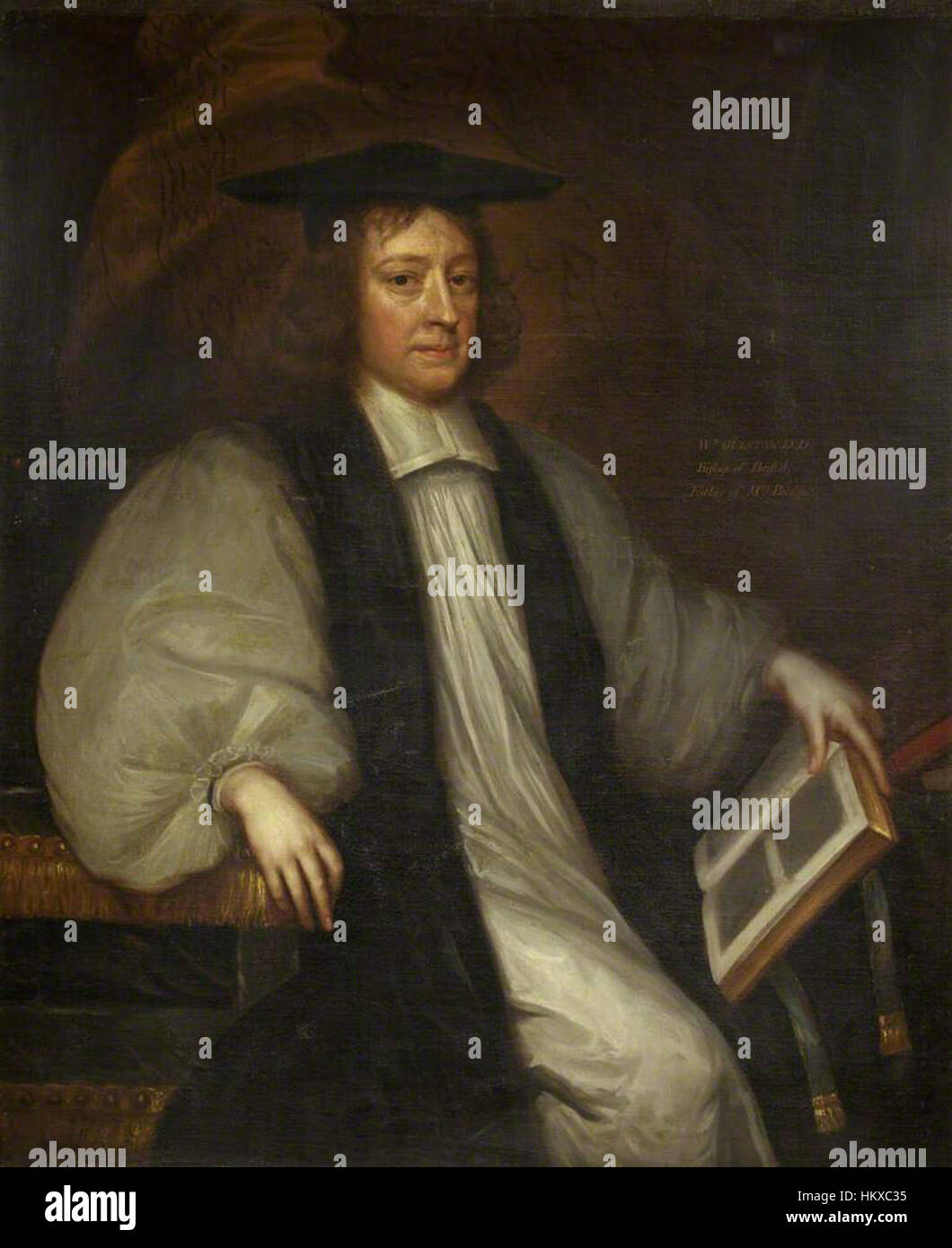 A portrait of Bishop William Gulston, showcasing his role in the church ...