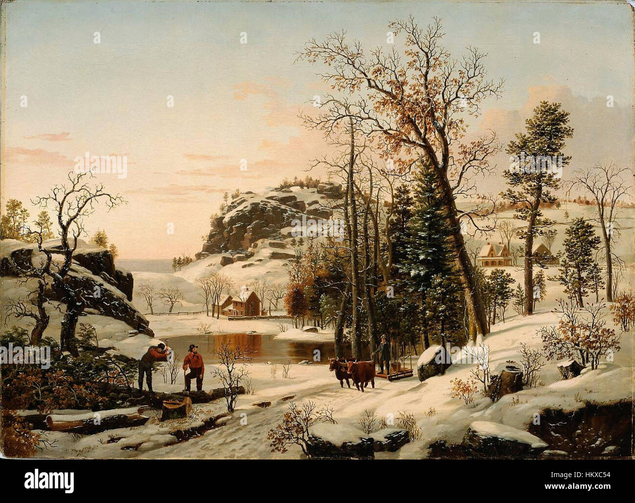 'Early Winter, New England, 1849' by SL Gerry captures a serene winter ...