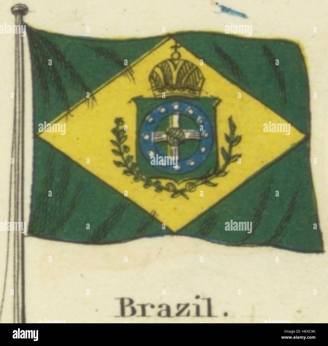 Johnson's 1868 chart of national emblems of Brazil illustrates the ...