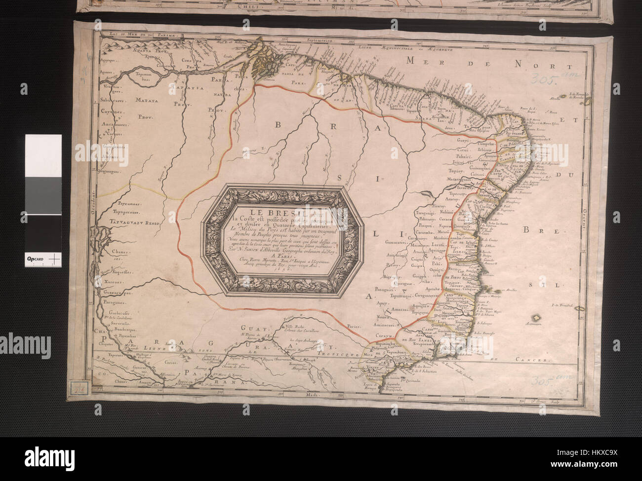 This historical map depicts Brazil's division into fourteen captaincies ...