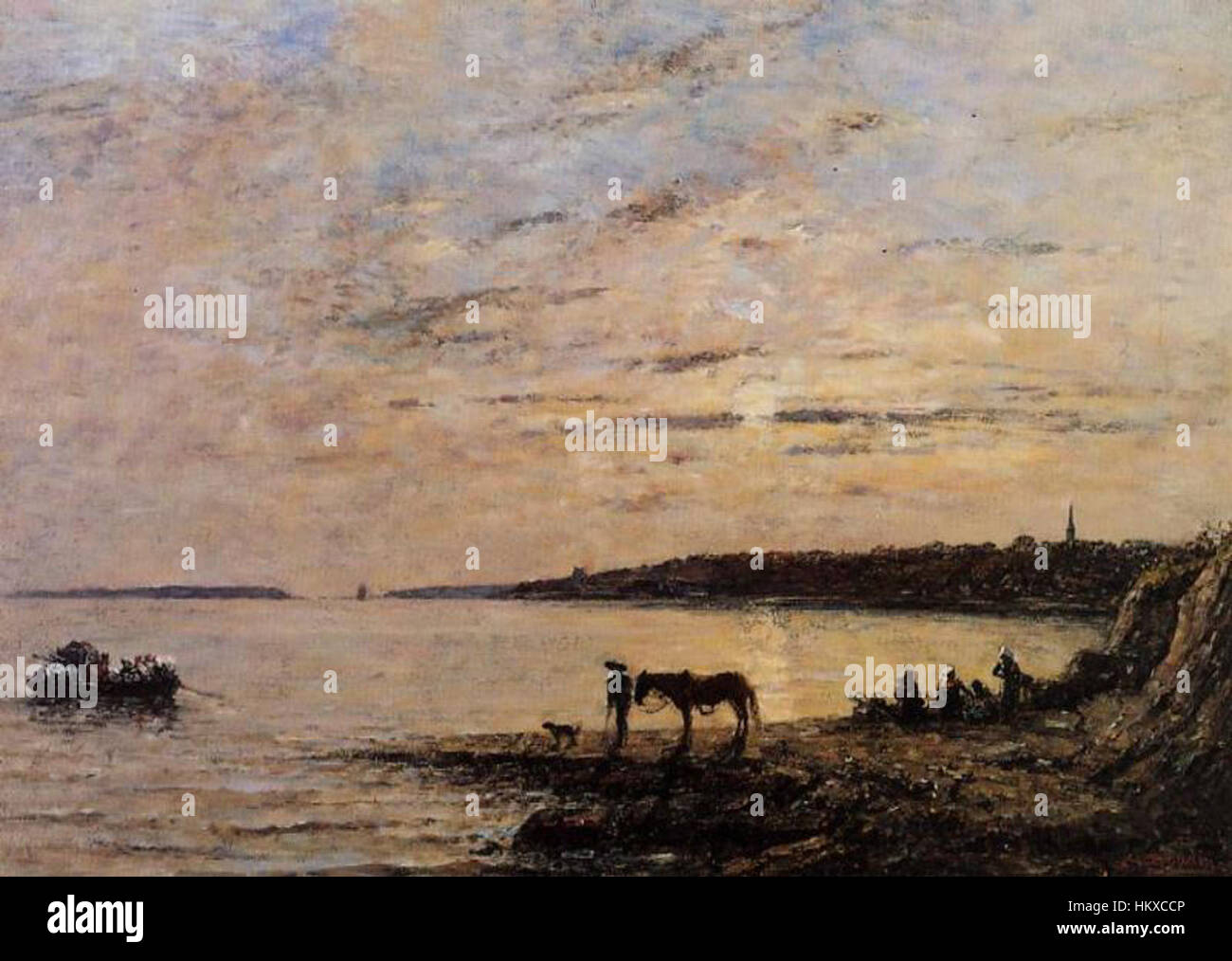 This painting of Brest port offers a scenic depiction of the French ...