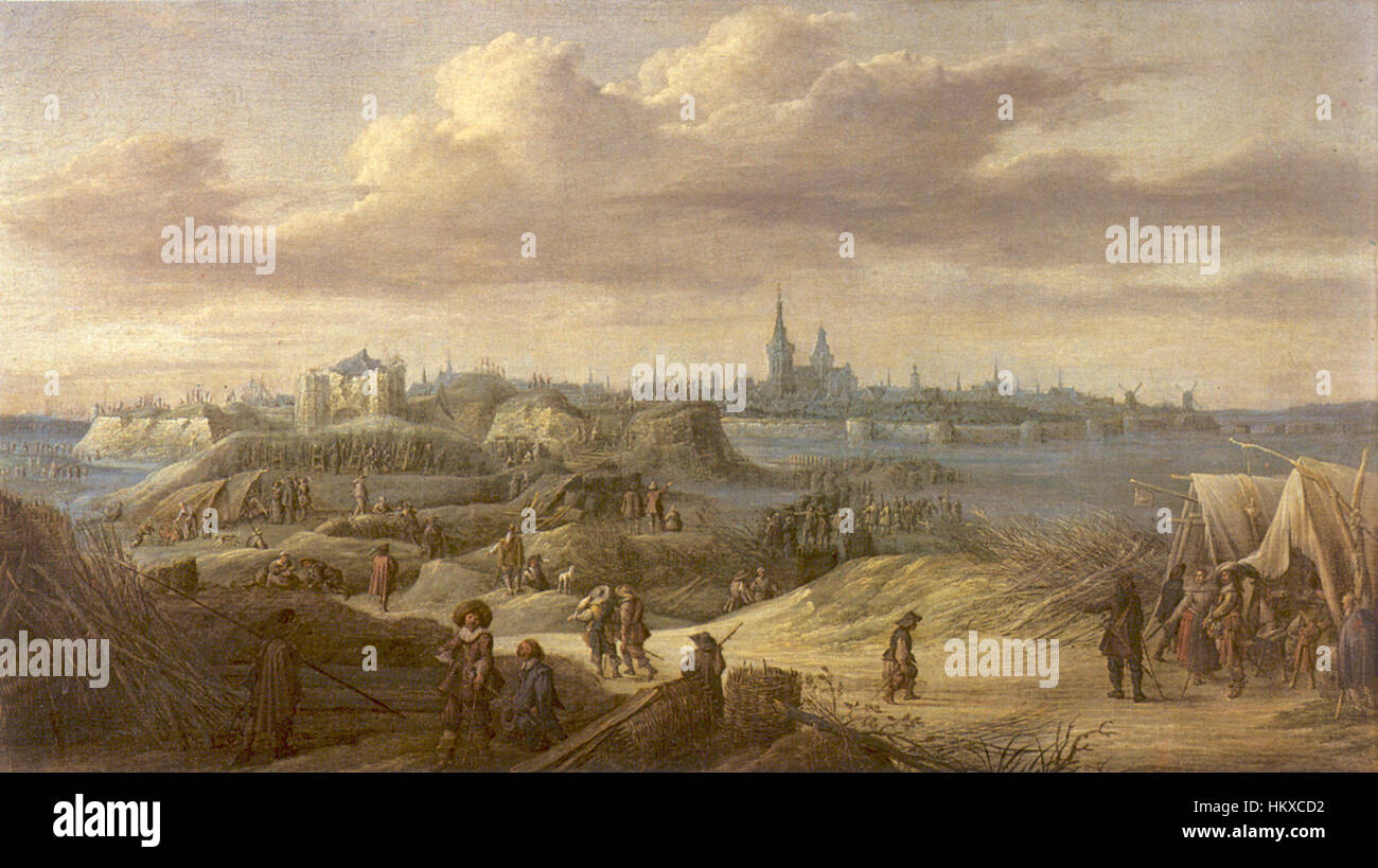 This 1629 artwork portrays the city of Den Bosch during a historical ...