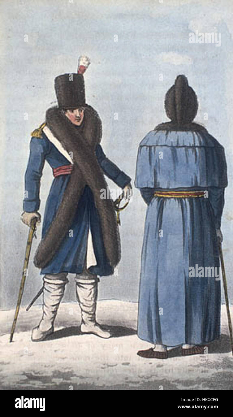 This painting from 1810 depicts a British Army officer and a Quebec ...