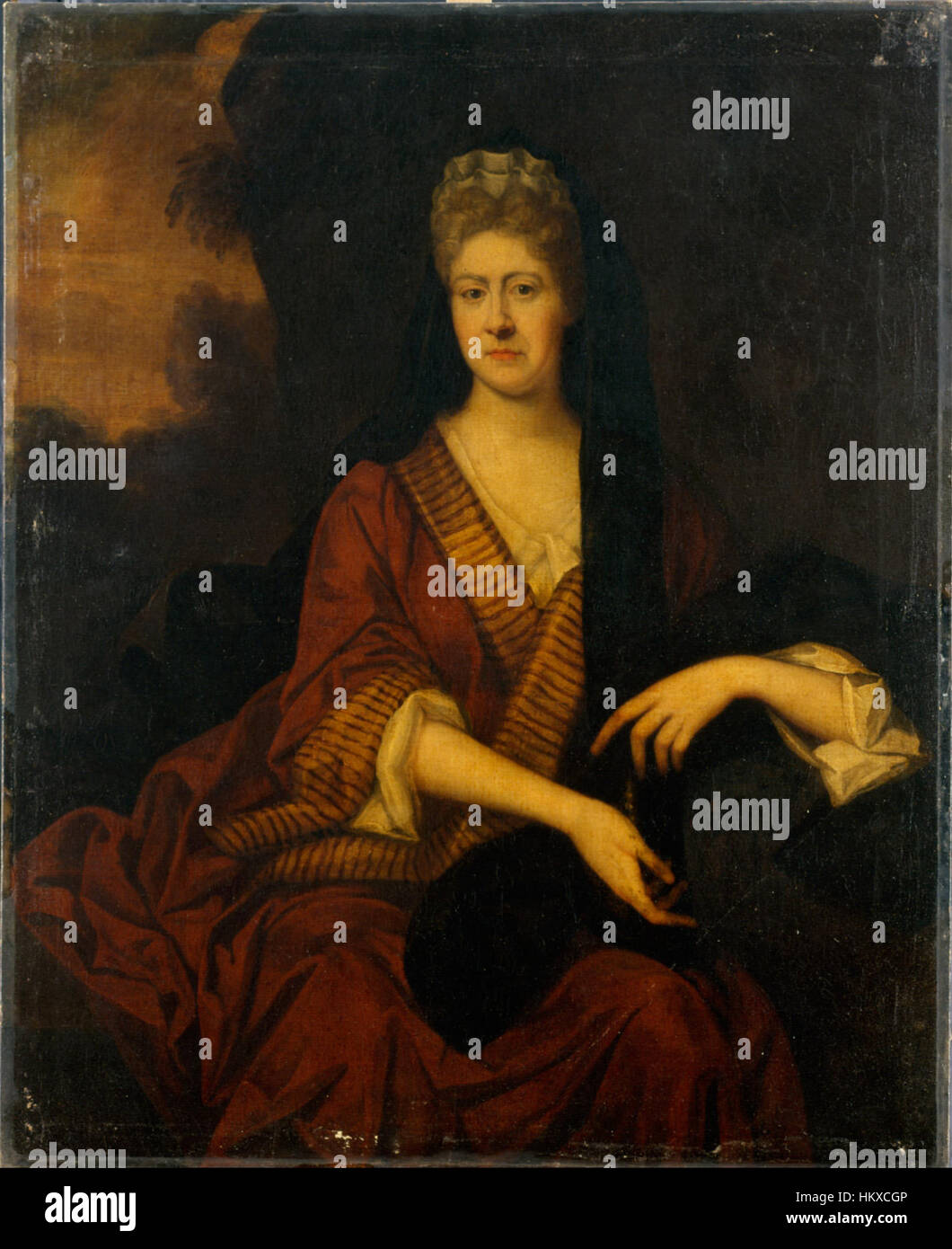 A historical portrait of Sarah, Lady Falkland, painted in the 17th ...