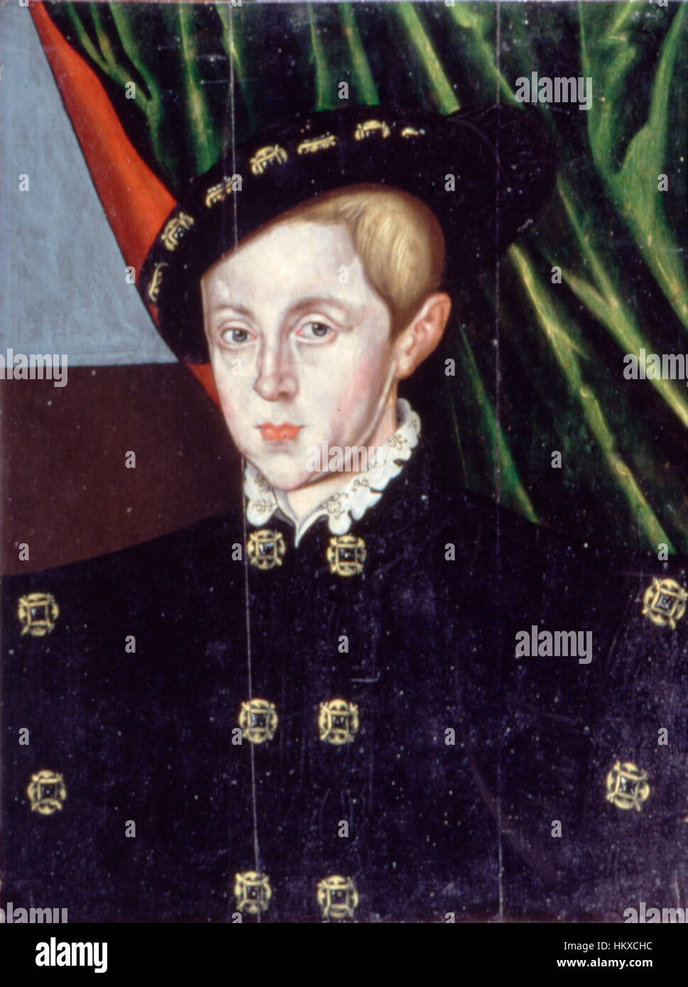This portrait represents Edward VI of England, son of Henry VIII, who reigned from 1547 to 1553 ...