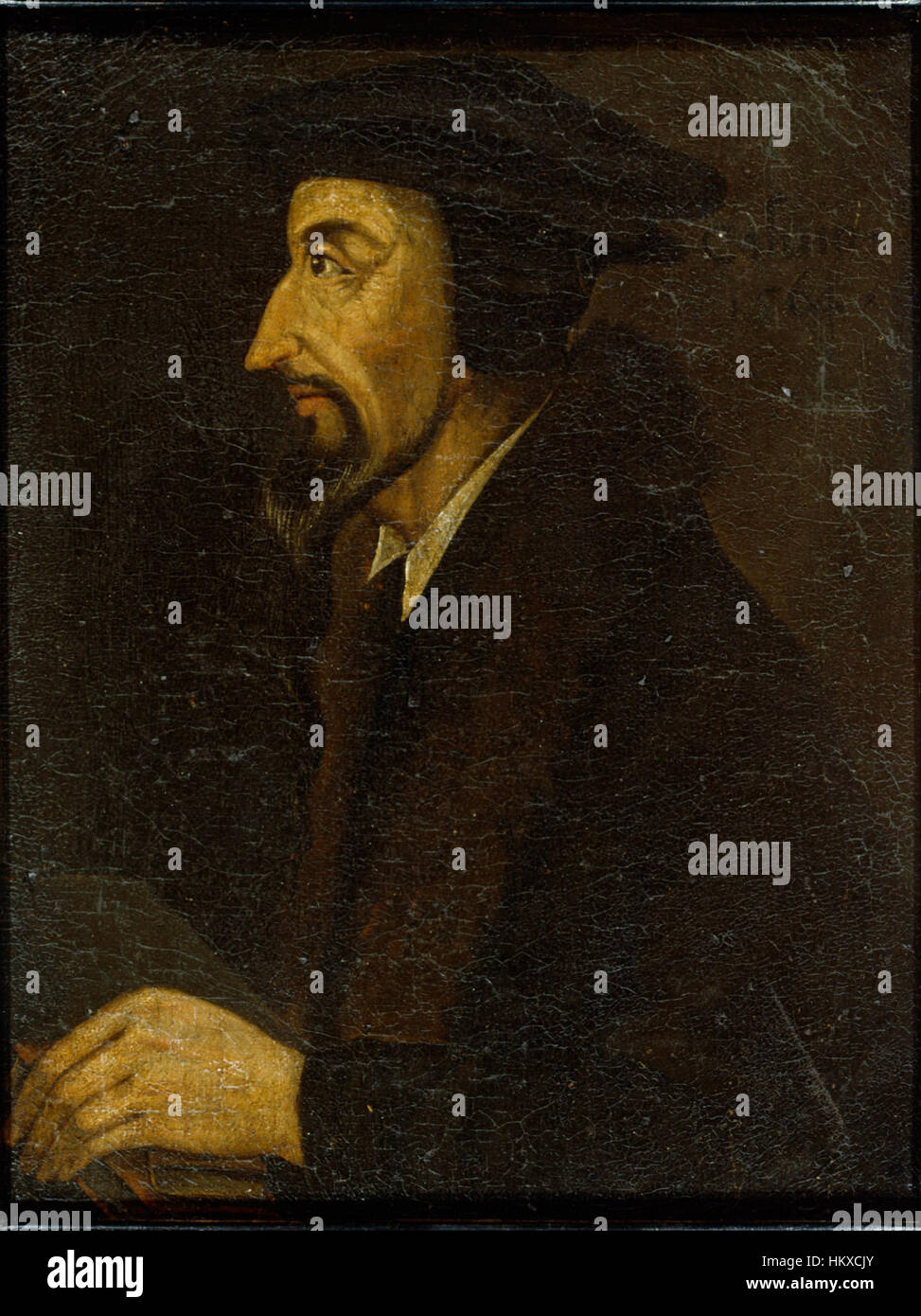 A painting of John Calvin, one of the leaders of the Protestant ...