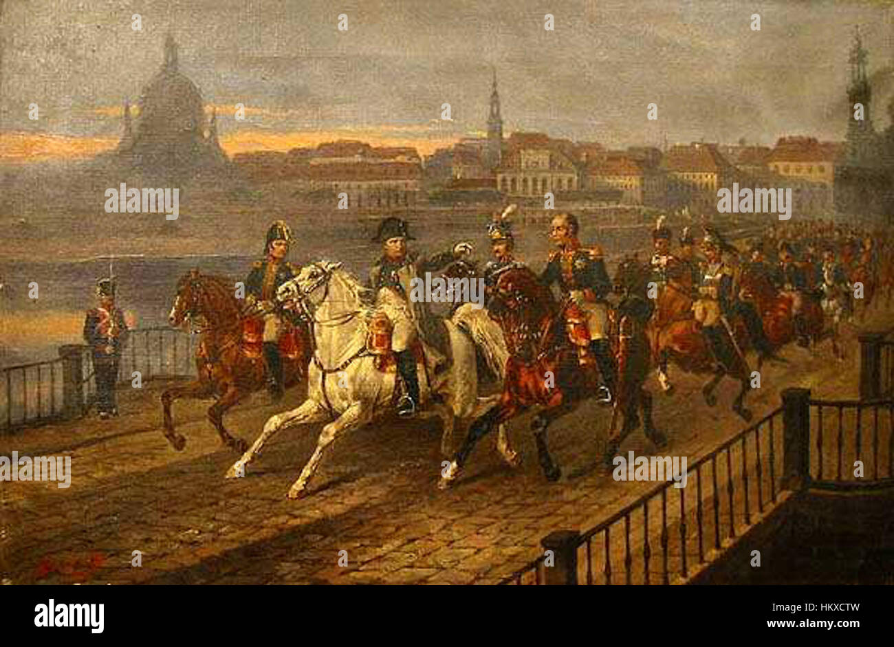 *Brodowski Napoleon Elbe* painting depicts Napoleon Bonaparte on the ...