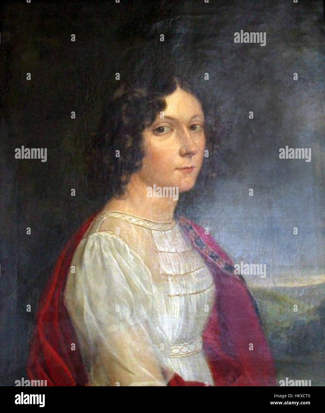 The portrait 'Portret Anny z Radziwillow Raczynskiej' by Brodowski ...