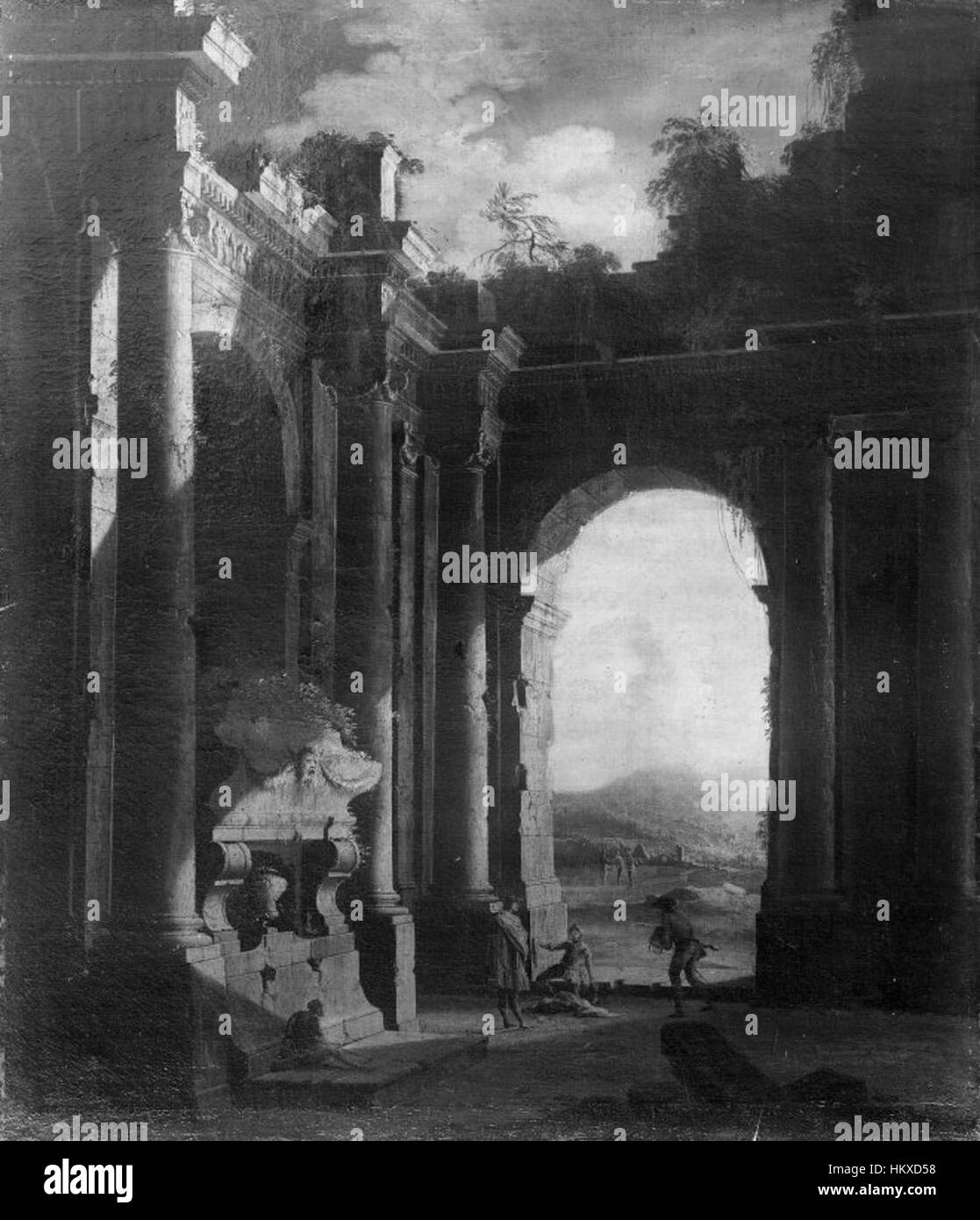 'Capriccio of Ruins with Figures beneath an Archway' by Leonardo ...