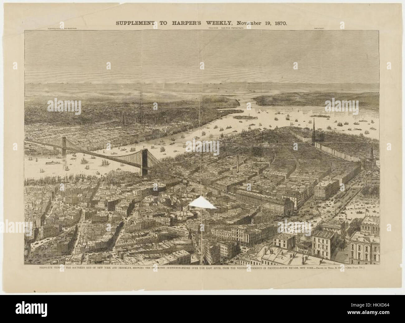 'Birds-Eye View of the Southern-End of New York and Brooklyn' by ...