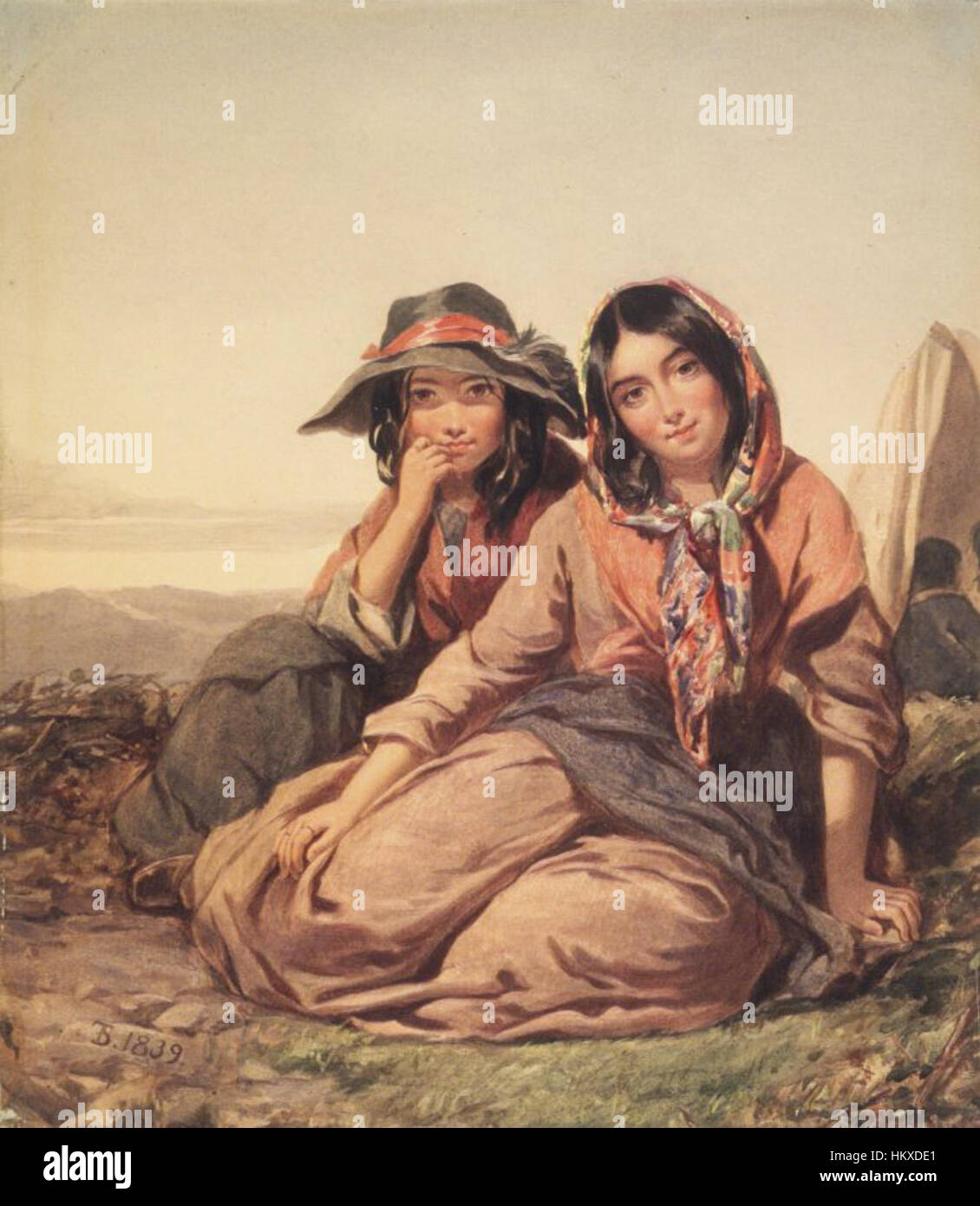 'Gypsy Maidens' by Thomas Sully is a romanticized portrait depicting ...