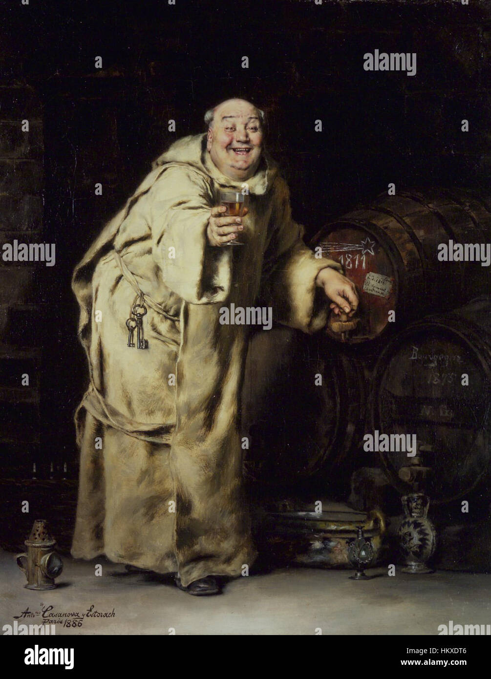 'Monk Testing Wine' by Antonio Casanova y Estorach depicts a monk ...