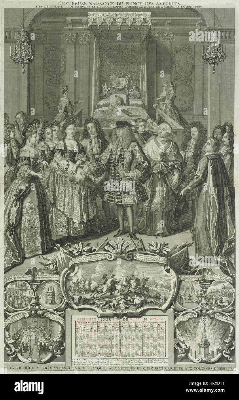 This artwork depicts the birth of the Prince of Asturias, an important ...