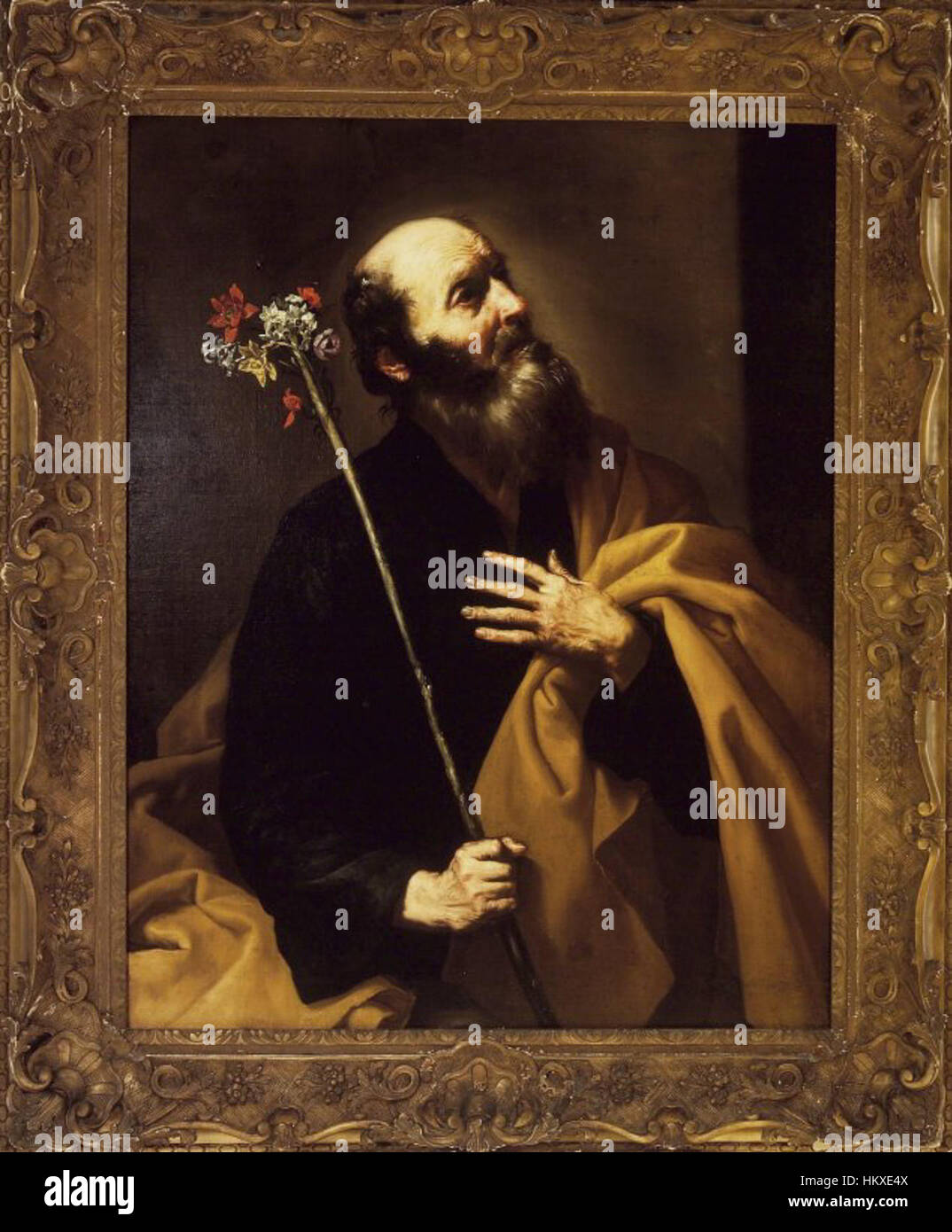 Jusepe de Riberaâ€™s oil painting 'Saint Joseph with the Flowering Rod ...