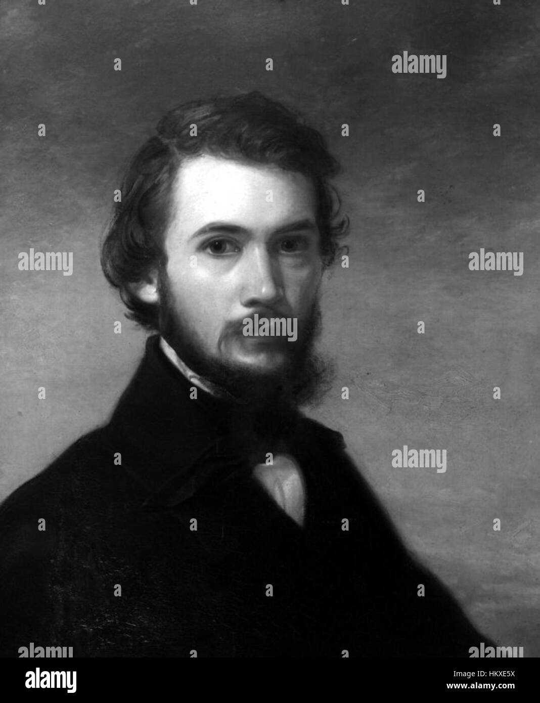 Self portrait oil painting artist Black and White Stock Photos & Images ...