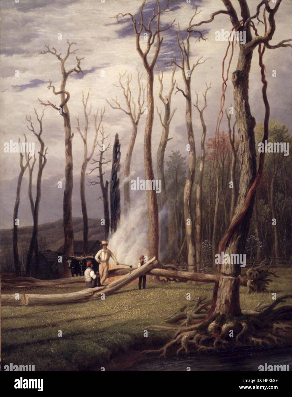 Brooklyn Museum - Spring--Burning Trees in a Girdled Clearing, Western ...