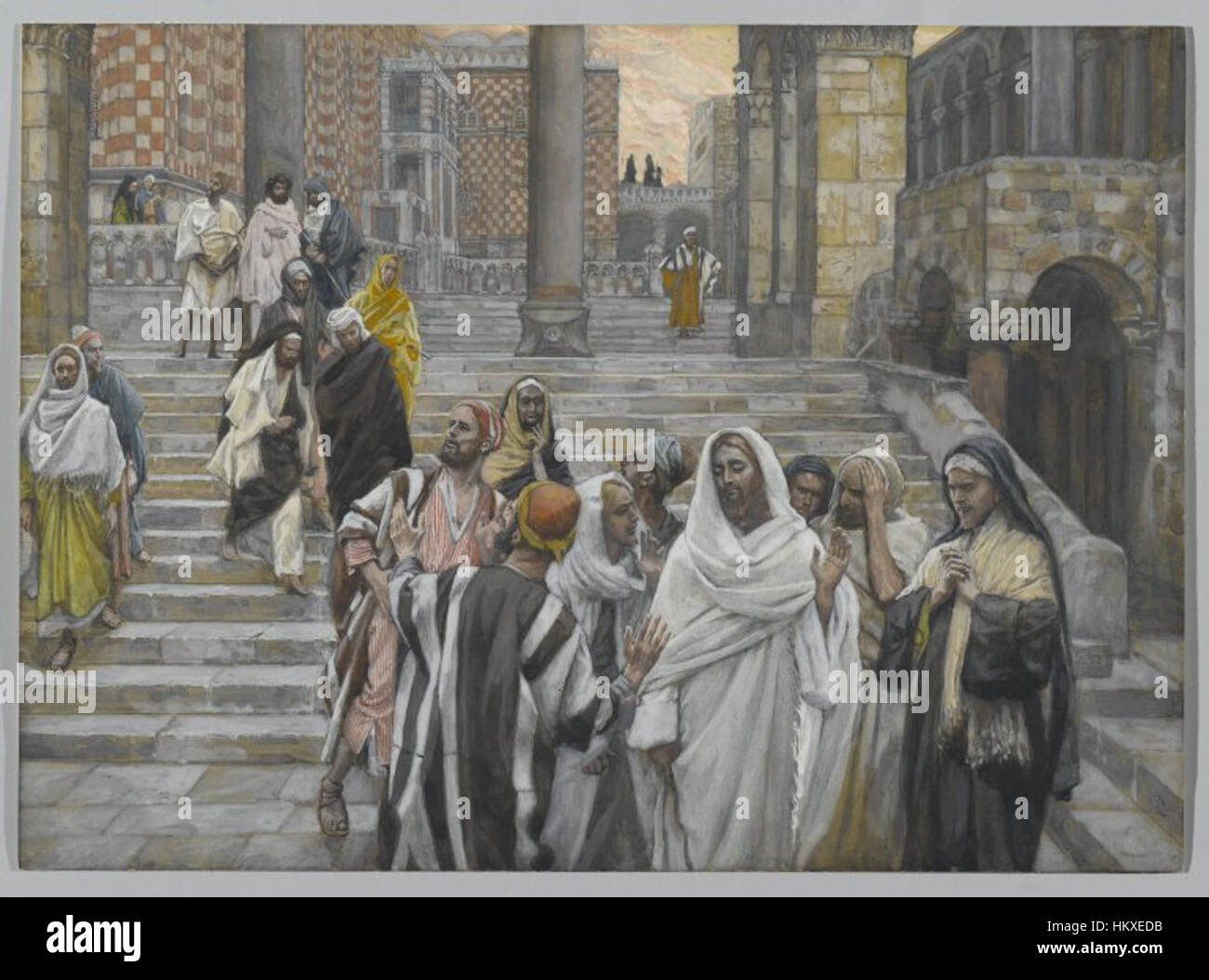 Les disciples admirent les constructions du temple hi-res stock ...